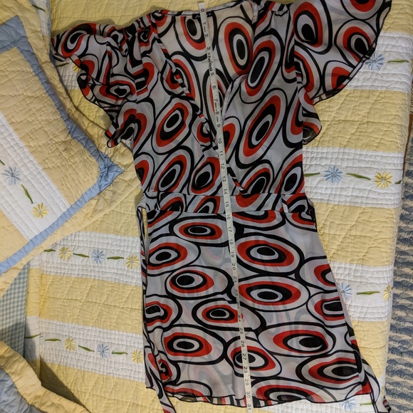 Lia Lee | Tops | Lia Lee Flutter Sleeve Sheer Tunic | Poshmark